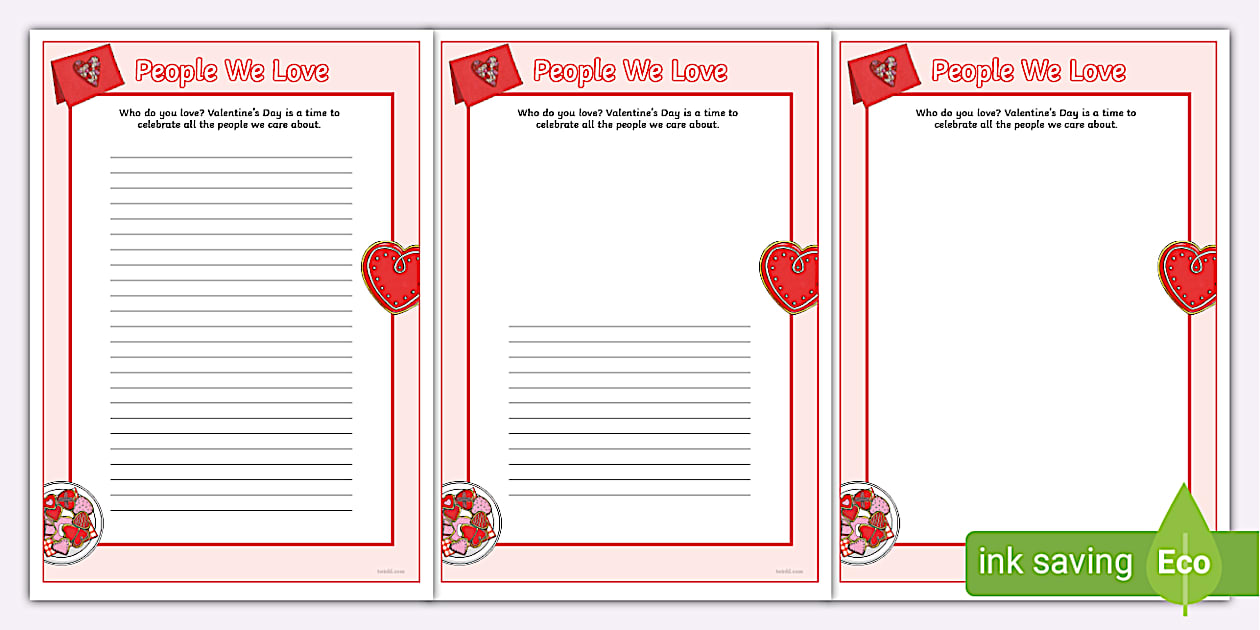 People We Love Writing Frame