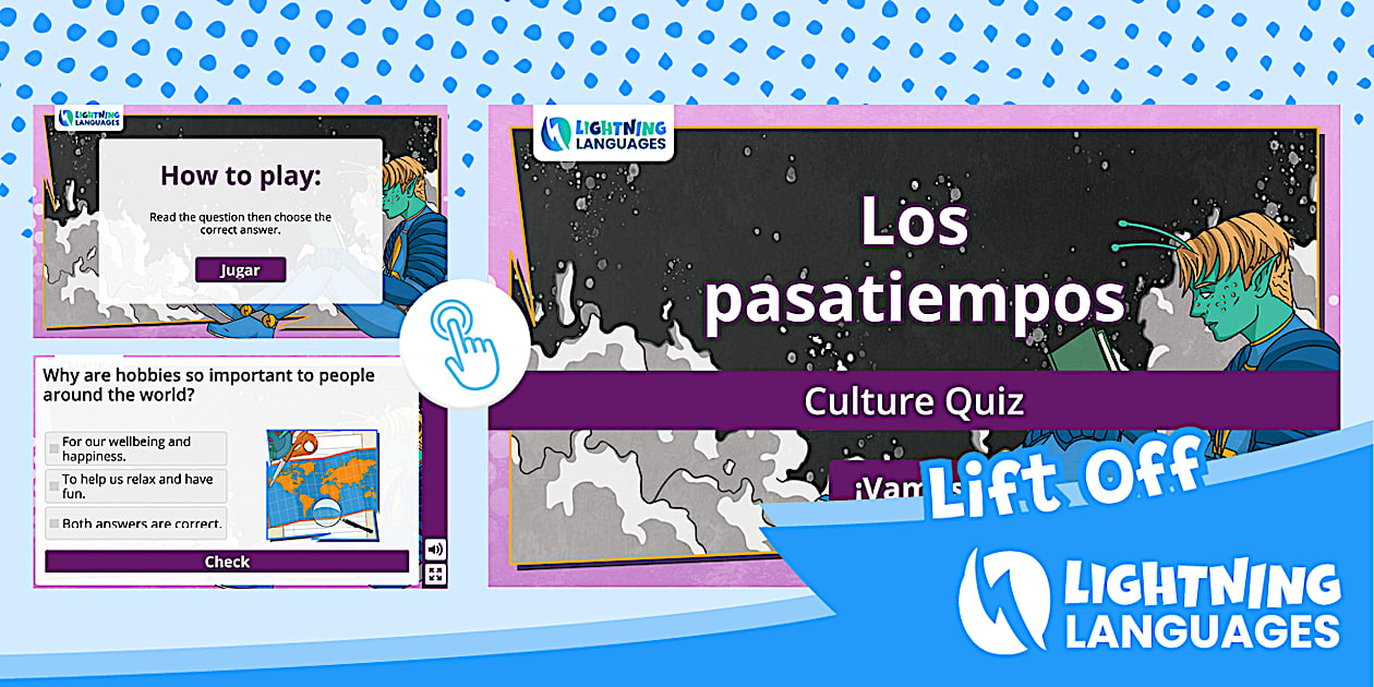 👉 Spanish Lift Off Hobbies Interactive Culture Quiz - Twinkl