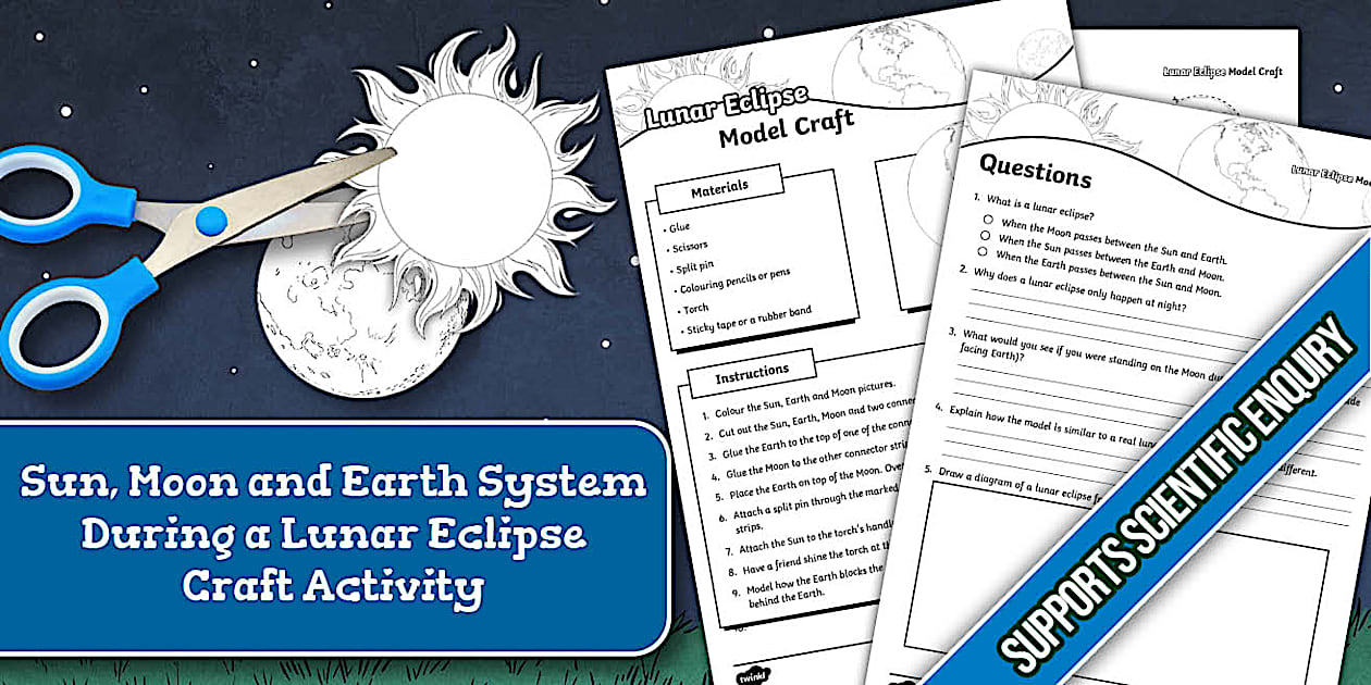 Sun, Moon and Earth System During a Lunar Eclipse Craft Activity