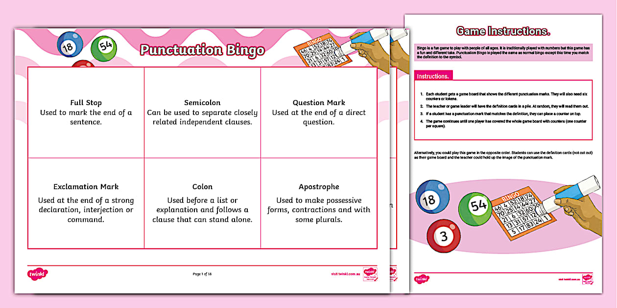 Punctuation Bingo | Interactive Punctuation Games KS2