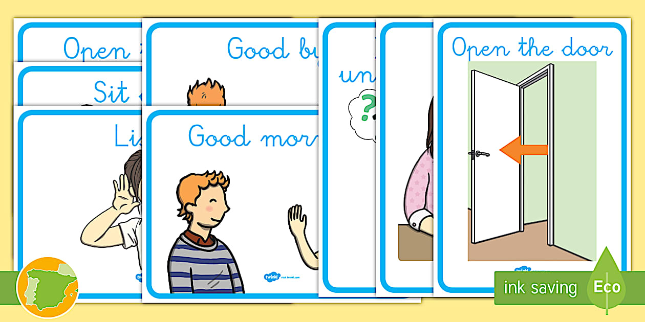 A1 Pósters Instrucciones en el aula en inglés - Twinkl