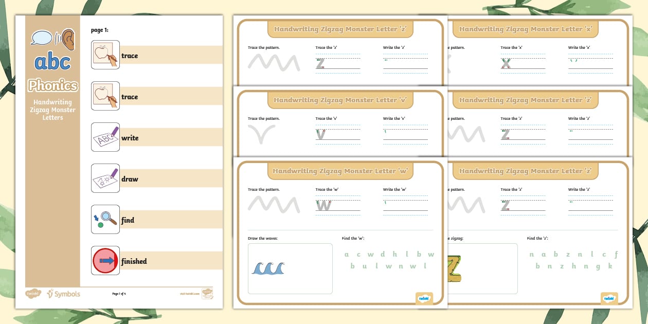 Structured Steps, Handwriting, Symbols Resource