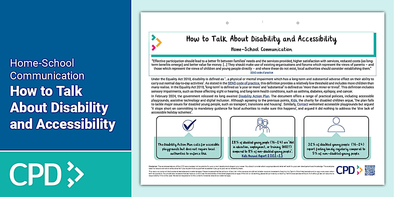How to Talk About Disability and Accessibility: Home-School Communication