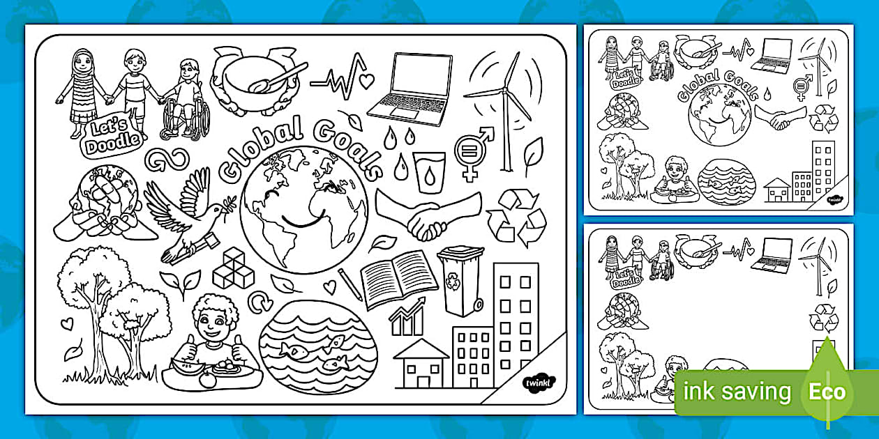 Global Goals Colouring Pages - Doodle Activity for Children Global Goals Colouring Pages - Doodle Activity for Children