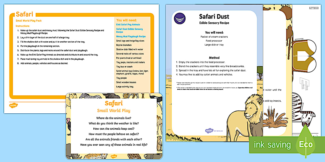 Safari Small World Play Idea and Printable Resource Pack