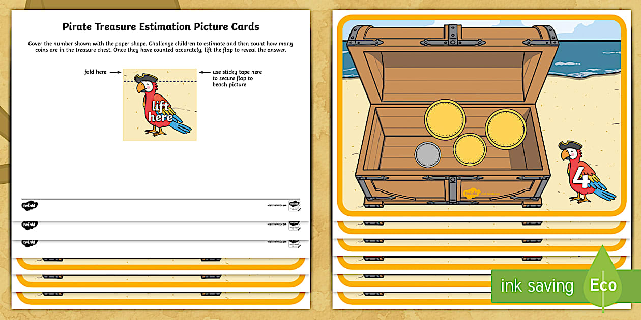 Pirate Treasure Estimation Picture Cards (teacher made)
