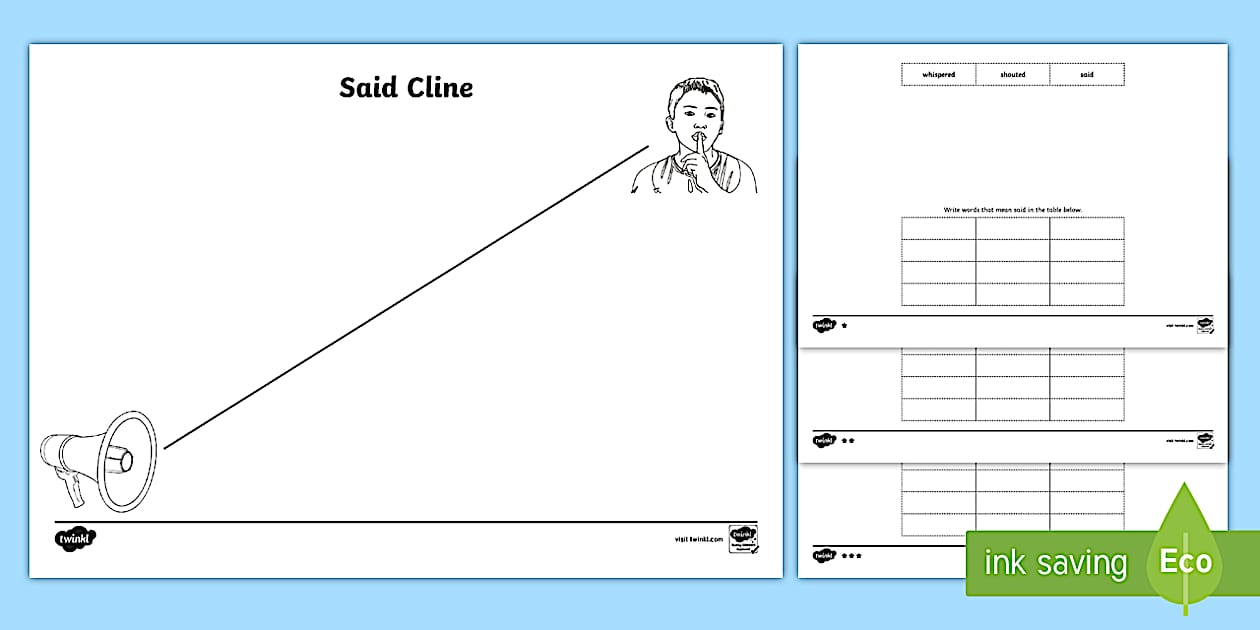 Higher Ability Said Cline Differentiated Worksheets - Twinkl