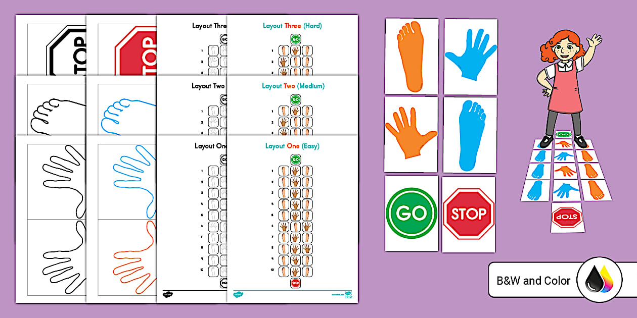 Hands and Feet Hopscotch Movement Game (teacher made)