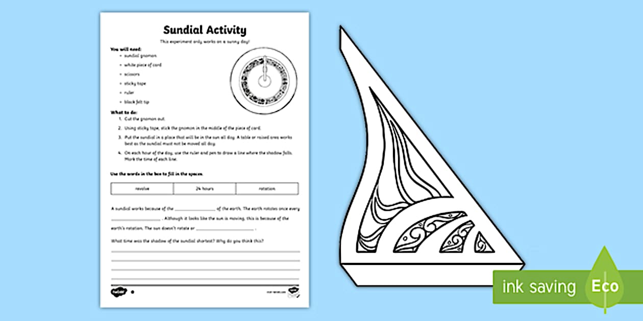 Upper Primary Sundial Worksheet - Twinkl