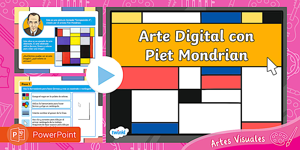 PowerPoint | Arte | Digital | Piet | Mondrian | Artes | Visuales