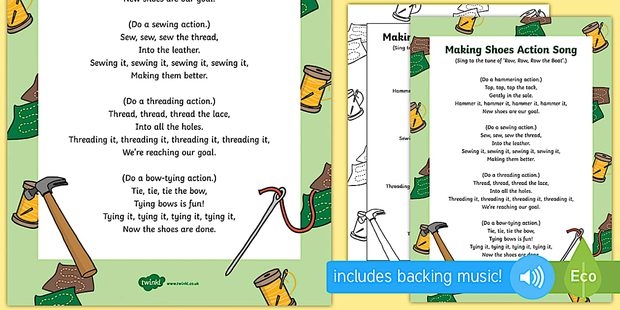 Making Shoes Action Song (teacher made) - Twinkl