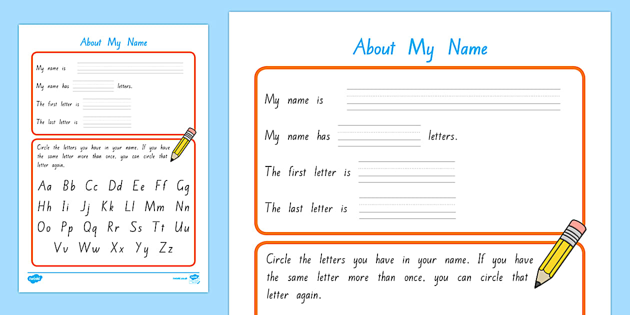 About My Name Worksheet / Worksheet (teacher made) - Twinkl