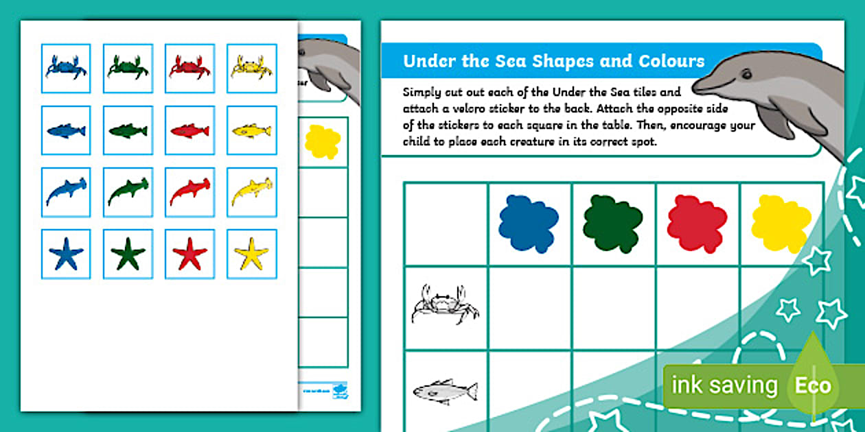 Under the Sea Shapes and Colours Activity (teacher made)