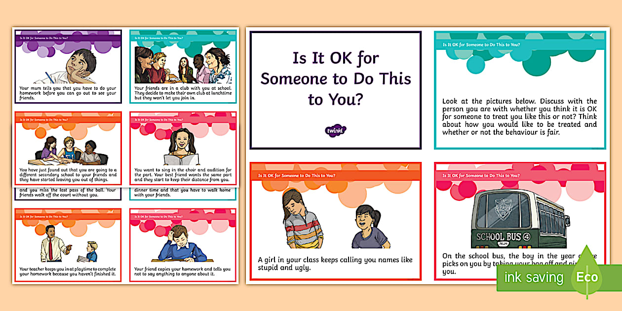 Boundaries Role Play Scenarios Cards | Twinkl USA - Twinkl