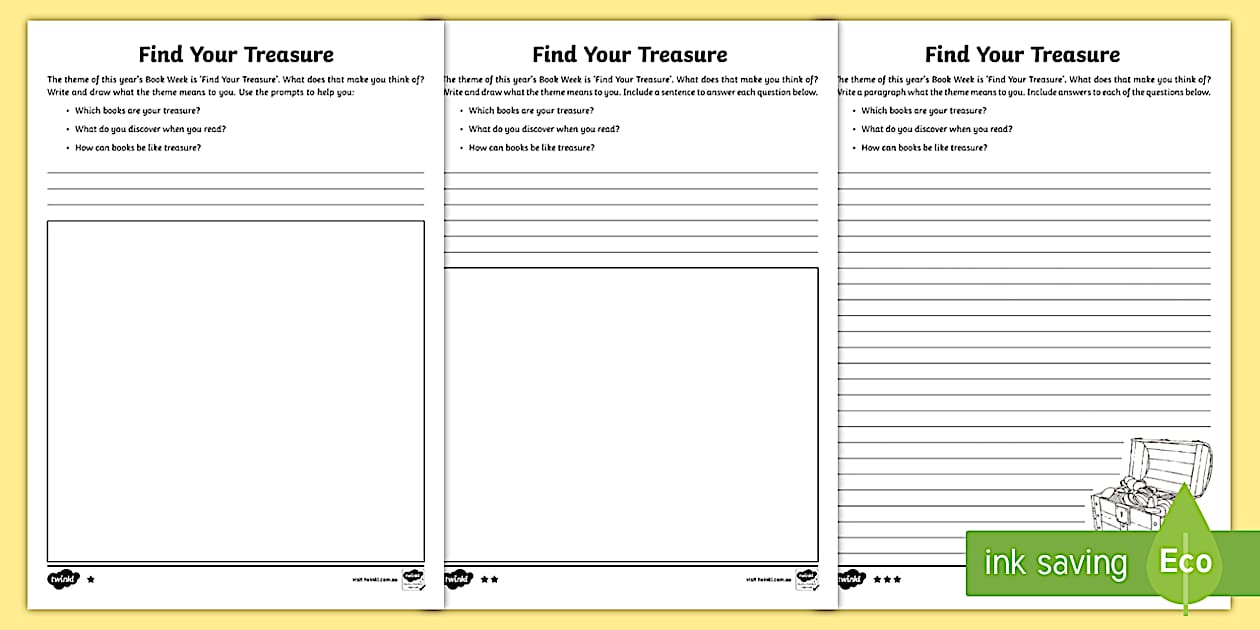 Find Your Treasure Writing Differentiated Worksheets