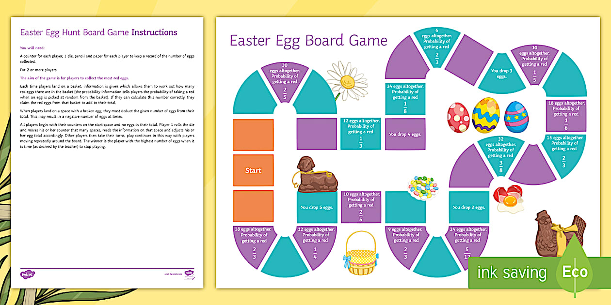Probability Easter Egg Hunt Board Game - Twinkl