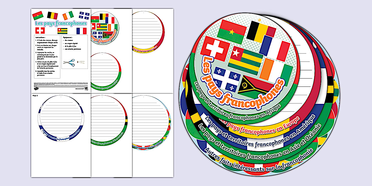 Livret rond : Les pays francophones - Twinkl