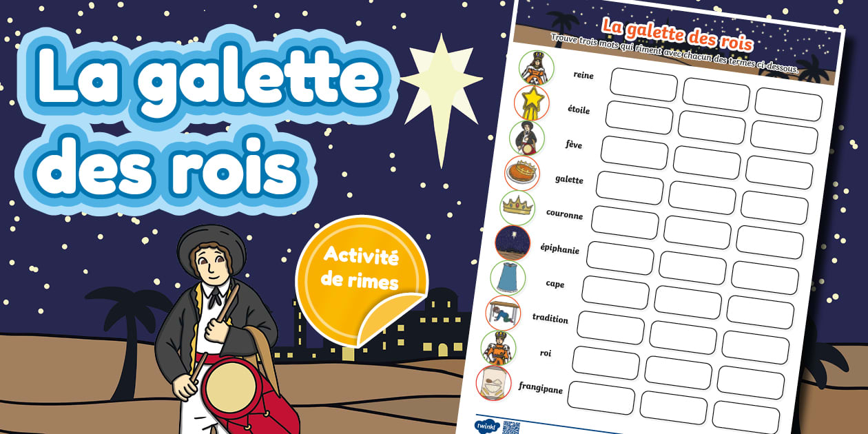 Activité de rimes : La galette des rois - Twinkl