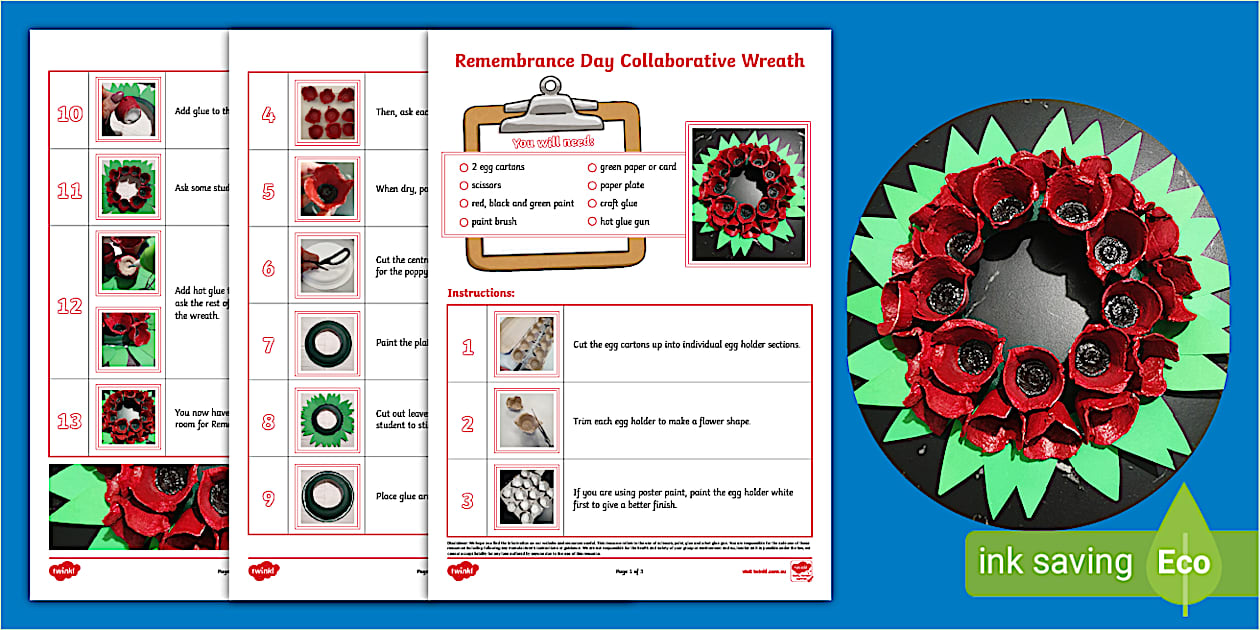 Rememberance Day Collaborative Wreath (teacher made)