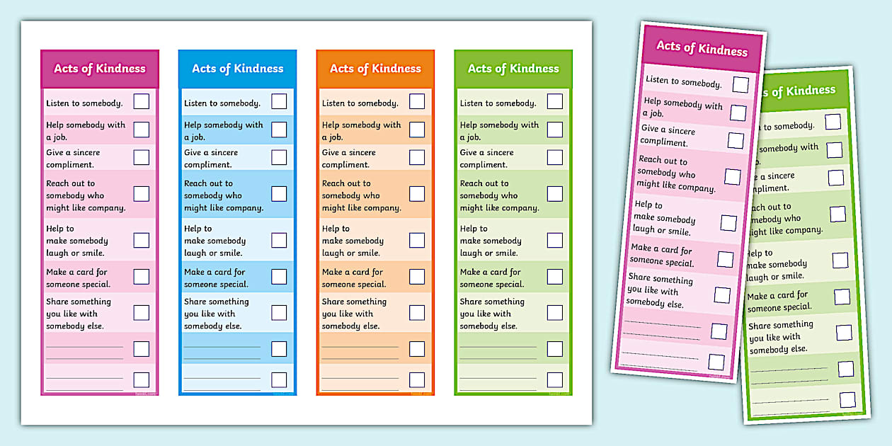 Acts of Kindness Bookmarks | Twinkl (teacher made) - Twinkl