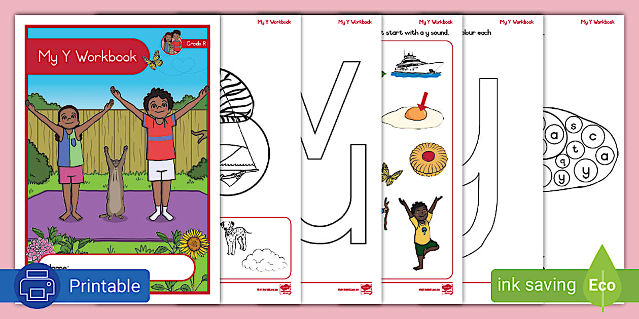 Gr. R Phonics: Workbook Letter Y (teacher made) - Twinkl
