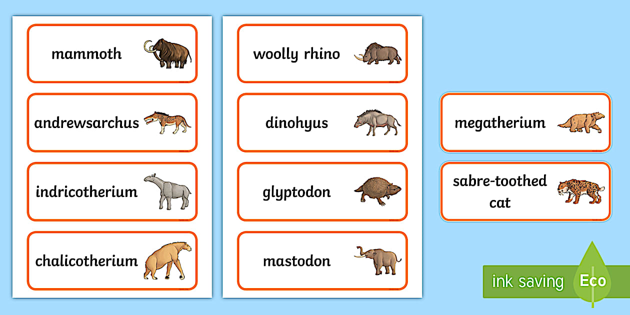Prehistoric Beasts Word Cards (teacher made) - Twinkl