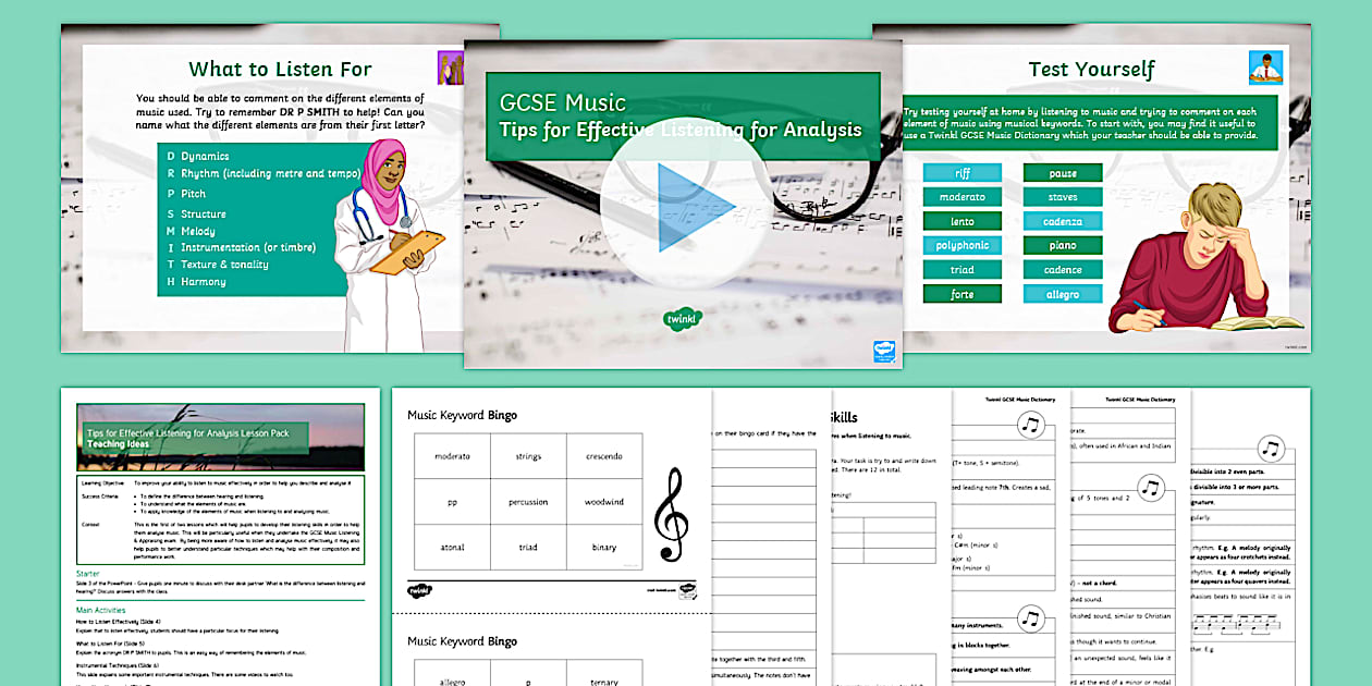 Editable GCSE Tips for Effective Listening for Analysis Lesson Pack 1