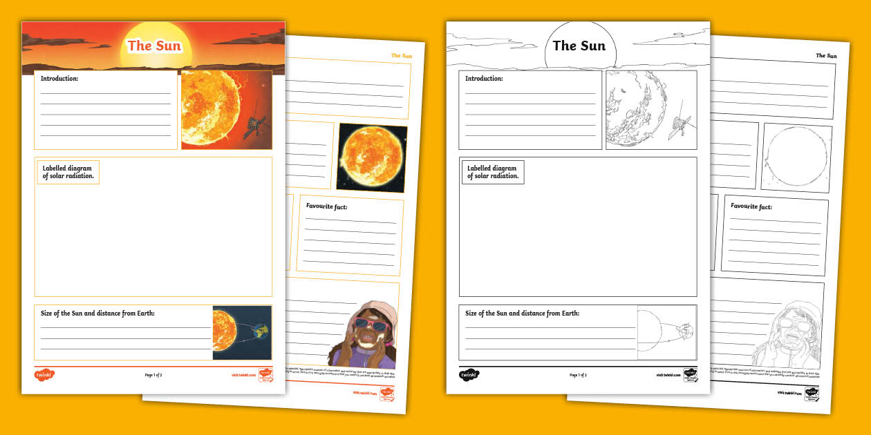 The Sun Non-Chronological Report Template (teacher made)
