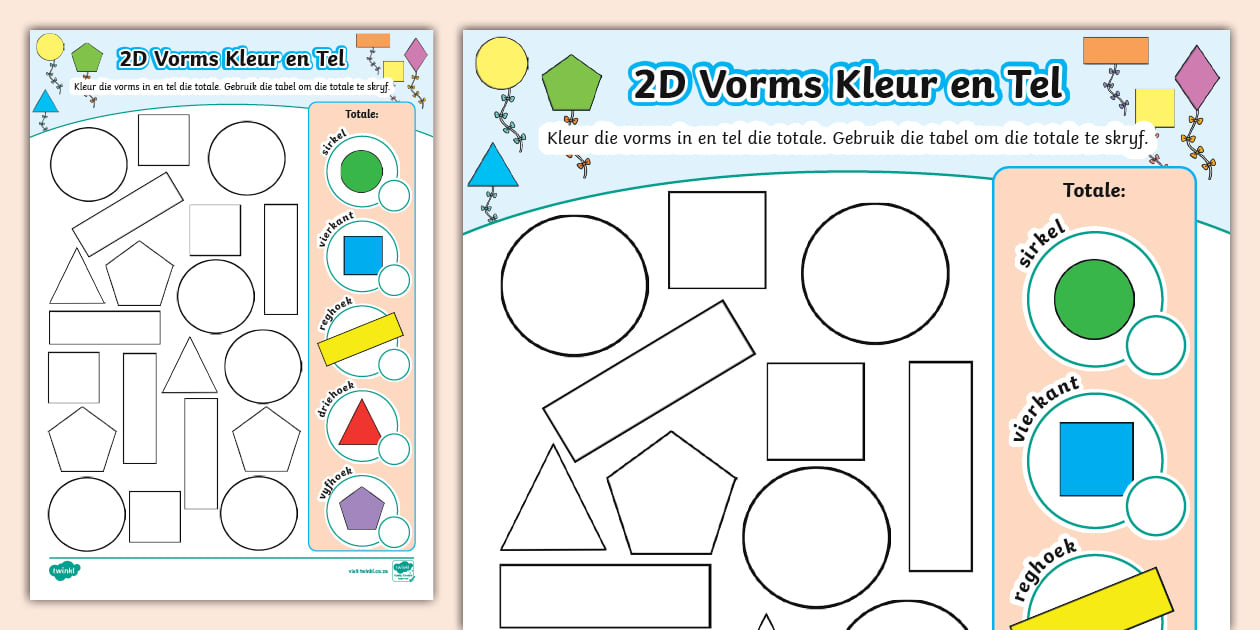2D Vorms Kleur en Tel Werkkaart (creat de profesori)