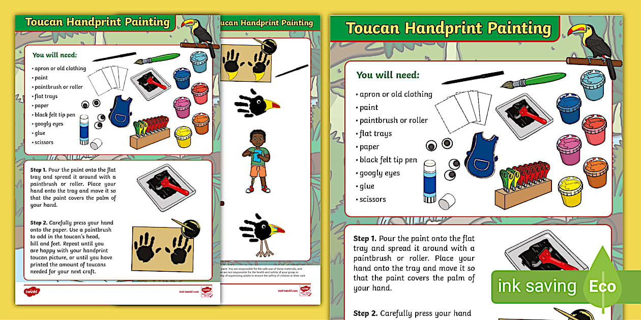 Toucan Handprint Painting Craft Activity (teacher made)