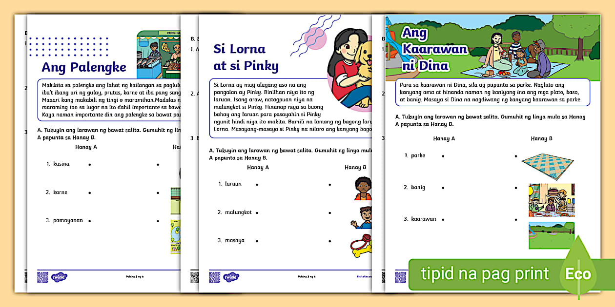 Pagbasa at Pag-unawa Worksheets 1 | Pagsusuri ng Teskto