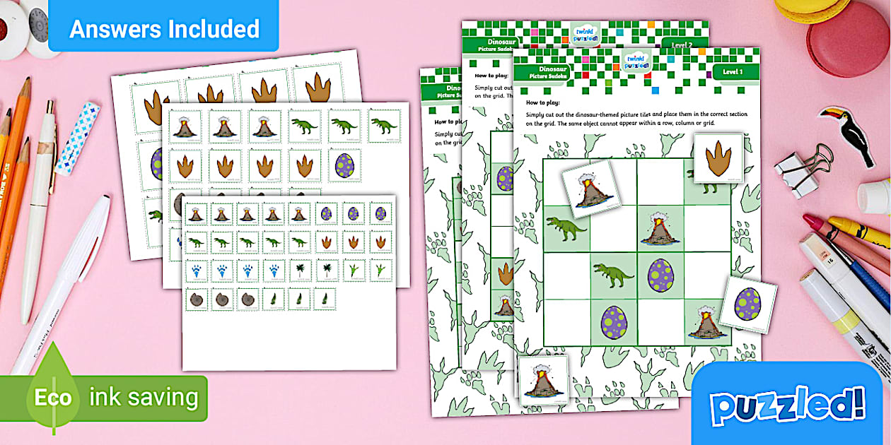 Dinosaur Sudoku - Twinkl Puzzled (teacher made) - Twinkl