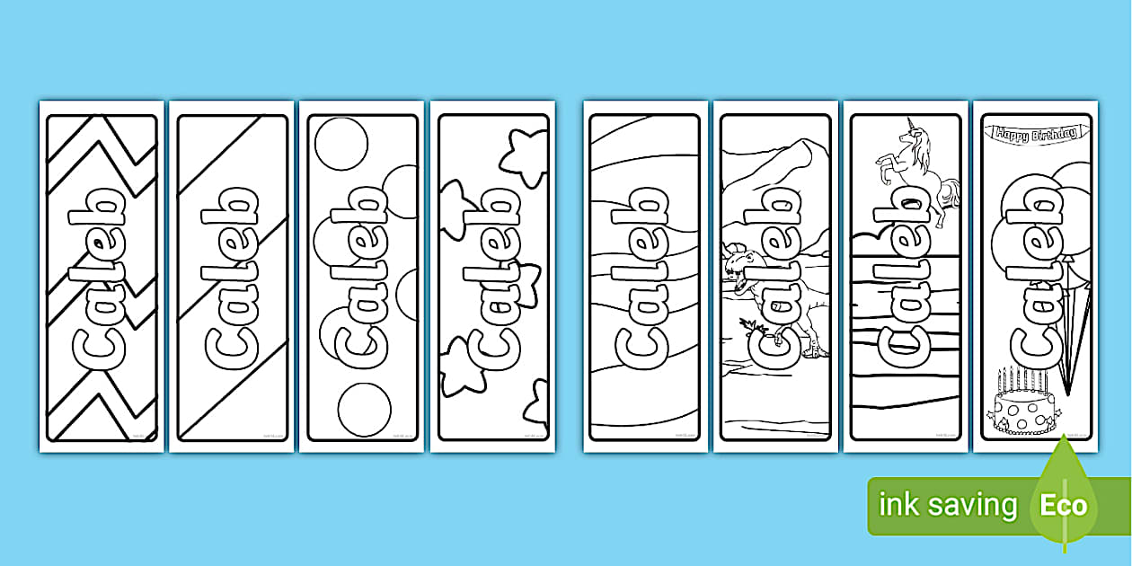 Caleb Name Simple Colouring Bookmarks (Hecho por educadores)