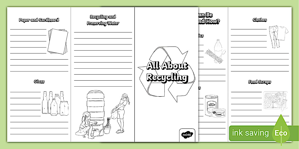 Recycling Leaflet Template - KS2 - The Environment - Twinkl