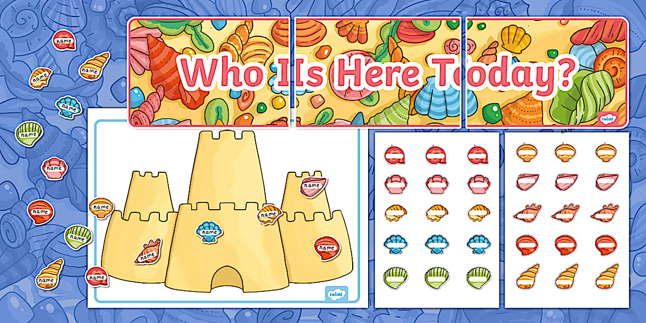 Sandcastle Self-Registration Display Pack (teacher made)