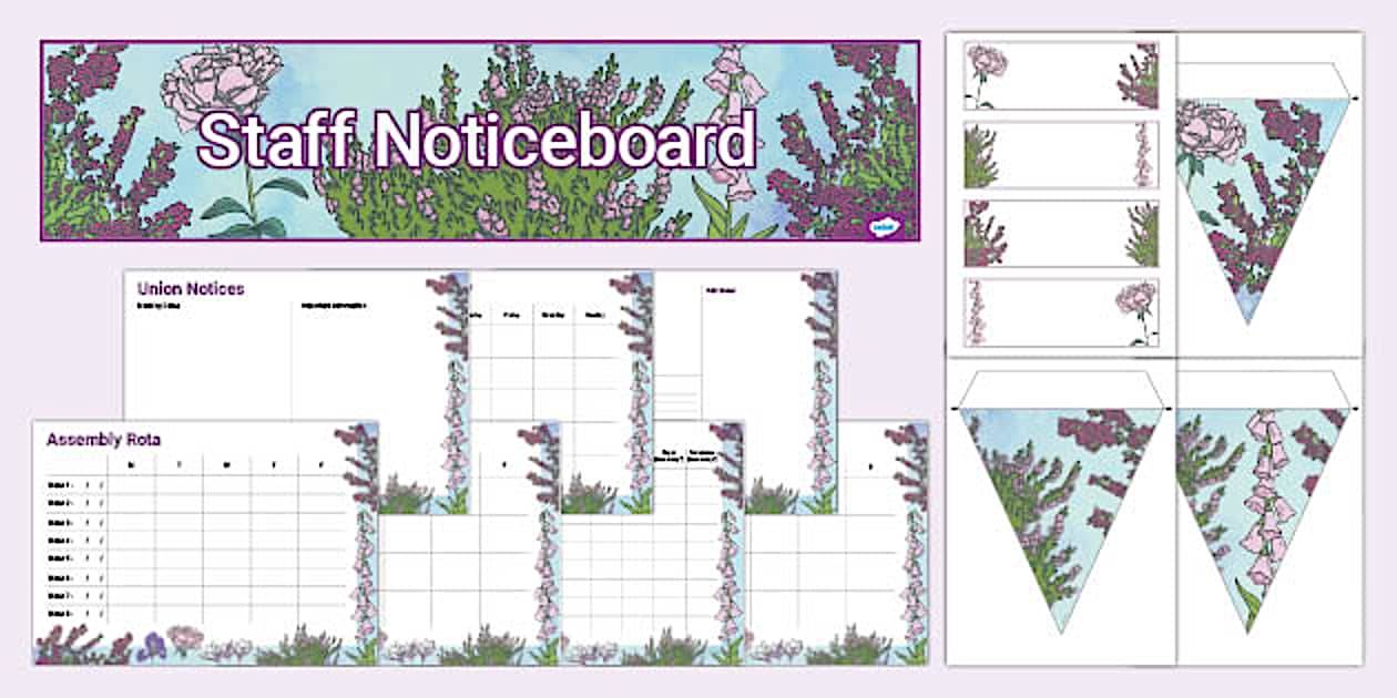 Staffroom Noticeboard Heather Landscape Display Pack