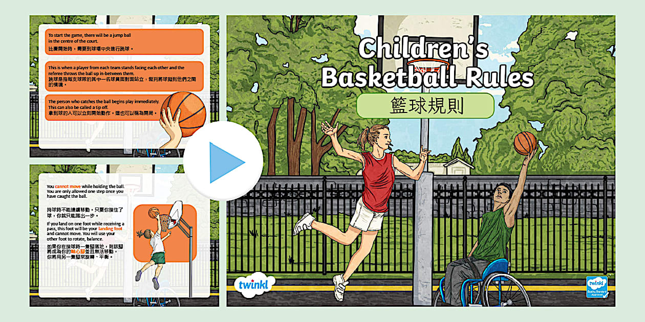 Children's Basketball Rules PowerPoint ｜中英雙語