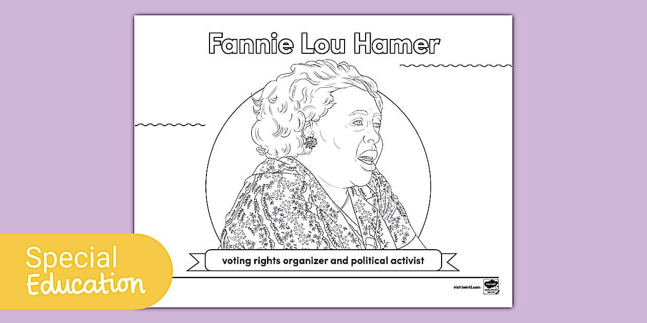 Fannie Lou Hamer Coloring Sheet (Teacher-Made) - Twinkl