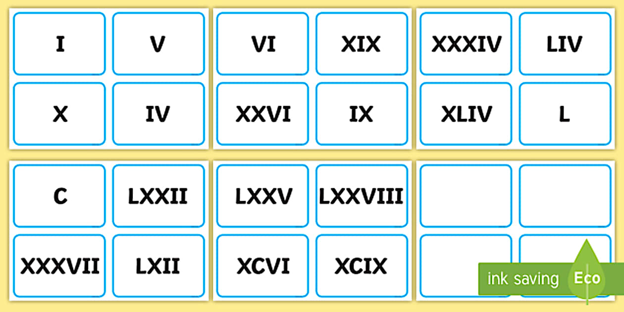Roman Numerals Flashcards - Twinkl