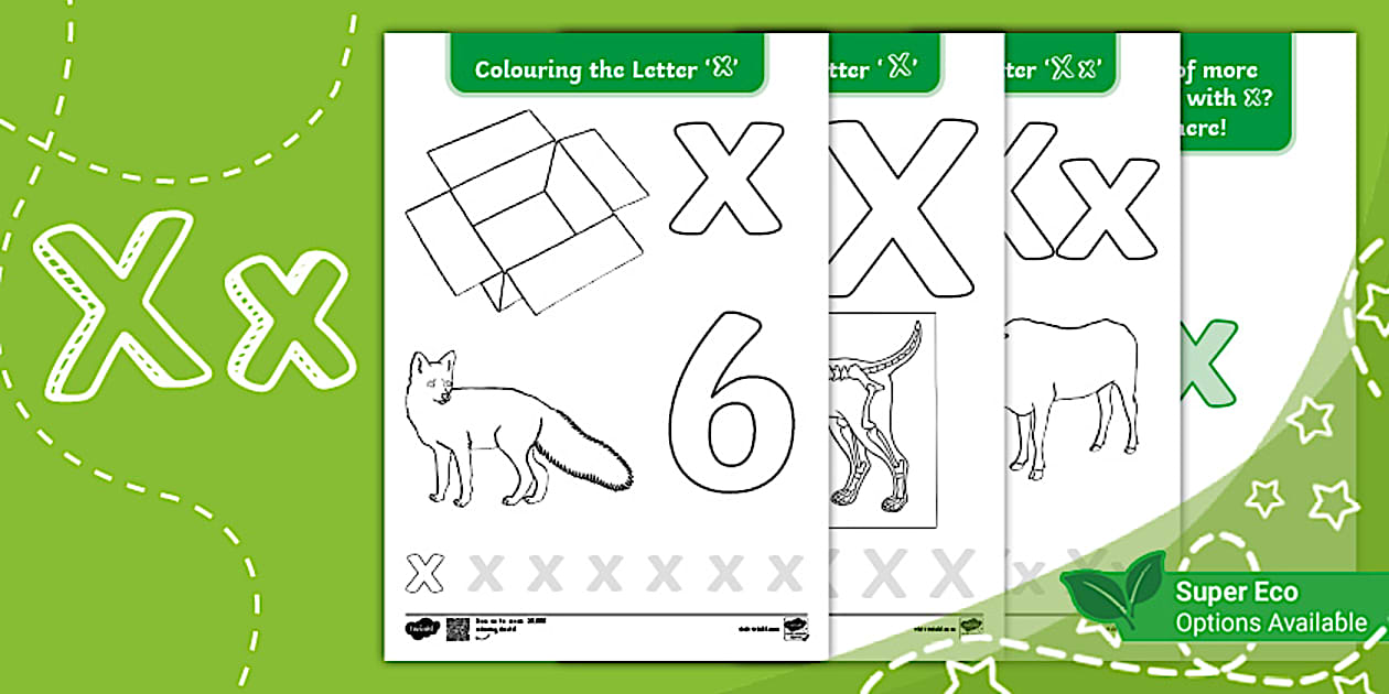 Letter X Colouring Pages (teacher made) - Twinkl