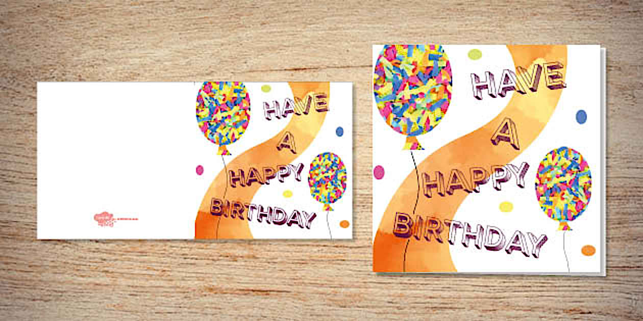 Confetti Balloon Collage Birthday Card (teacher made)