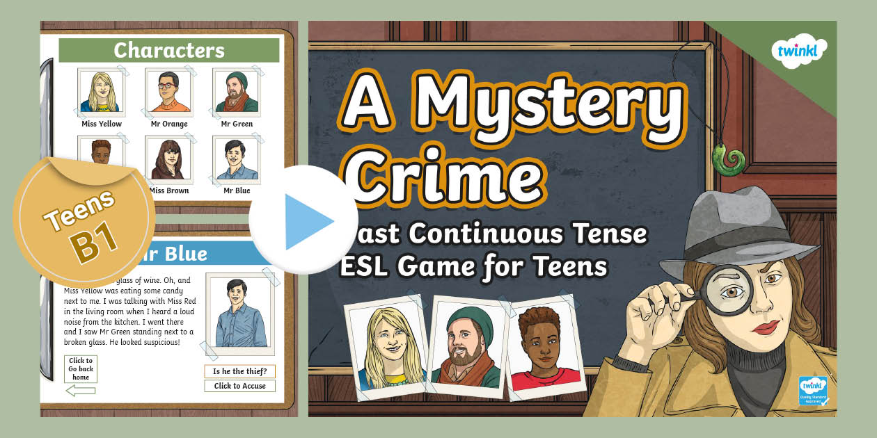 ESL Mystery Crime Game PPT (teacher made) - Twinkl