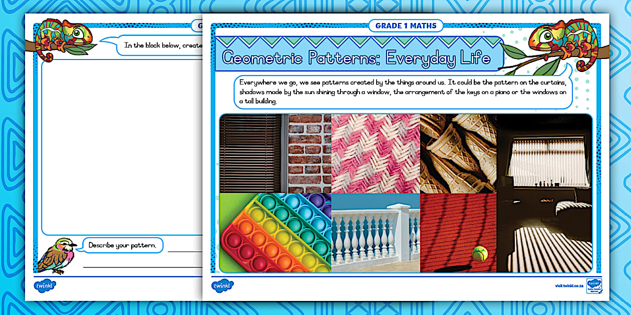 Grade 1 Maths - Patterns - Worksheet: Patterns in Daily Life