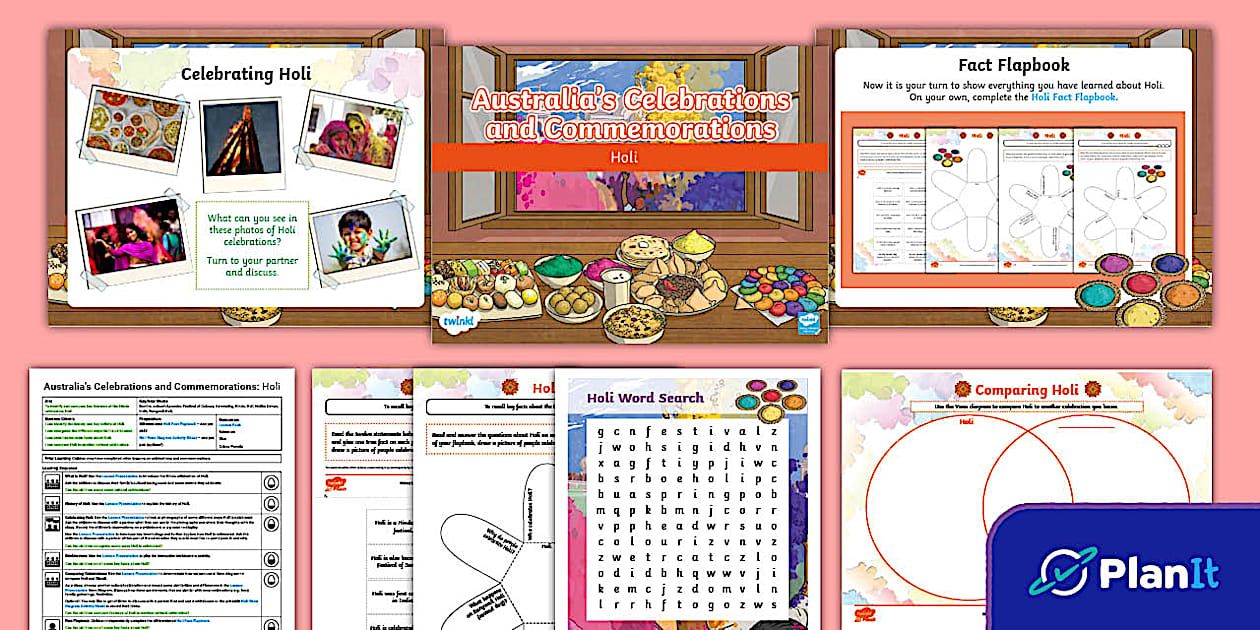 Year 3 HASS Australia's Celebrations and Commemorations Holi