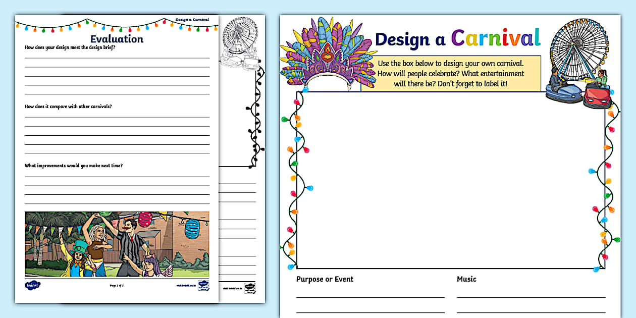 Design a Carnival Worksheet (Teacher-Made) - Twinkl