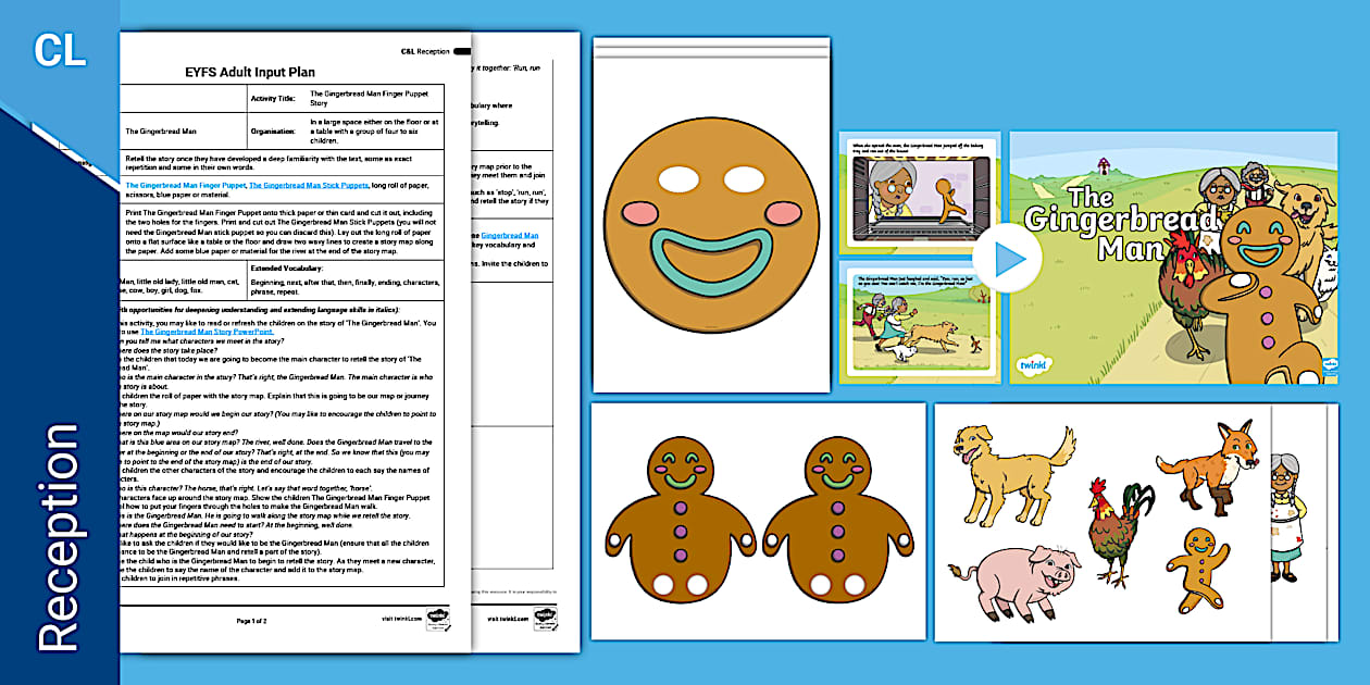 EYFS The Gingerbread Man Puppet Story Adult Input Plan