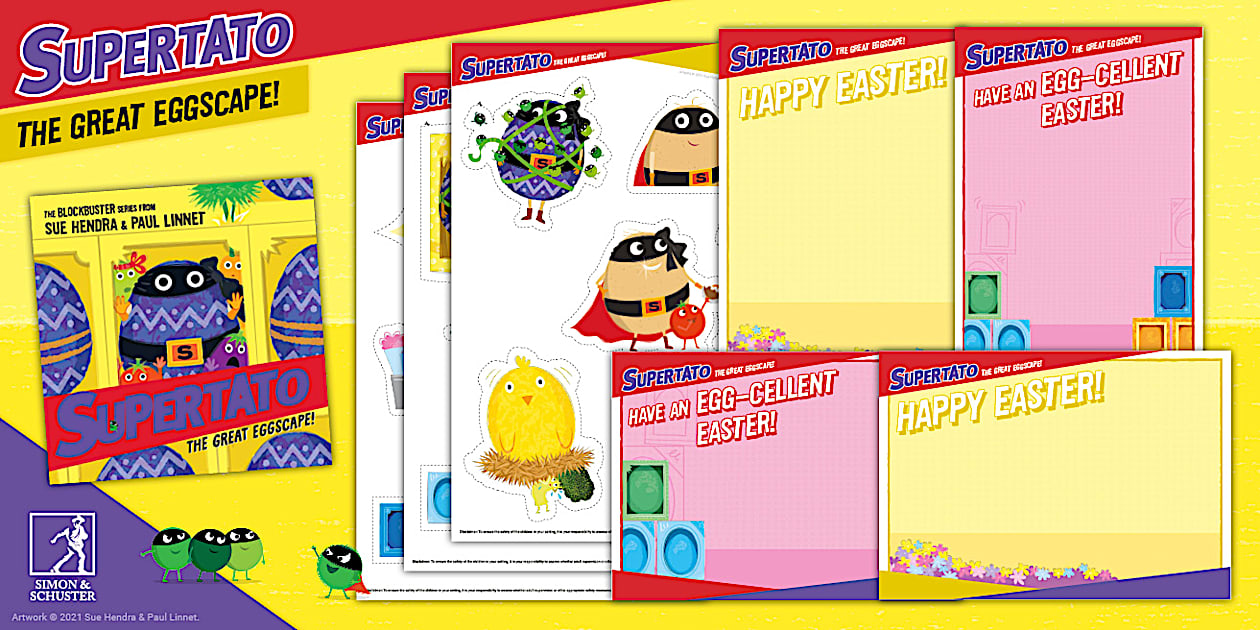 FREE! - Supertato: Easter Cut And Stick Cards - Twinkl