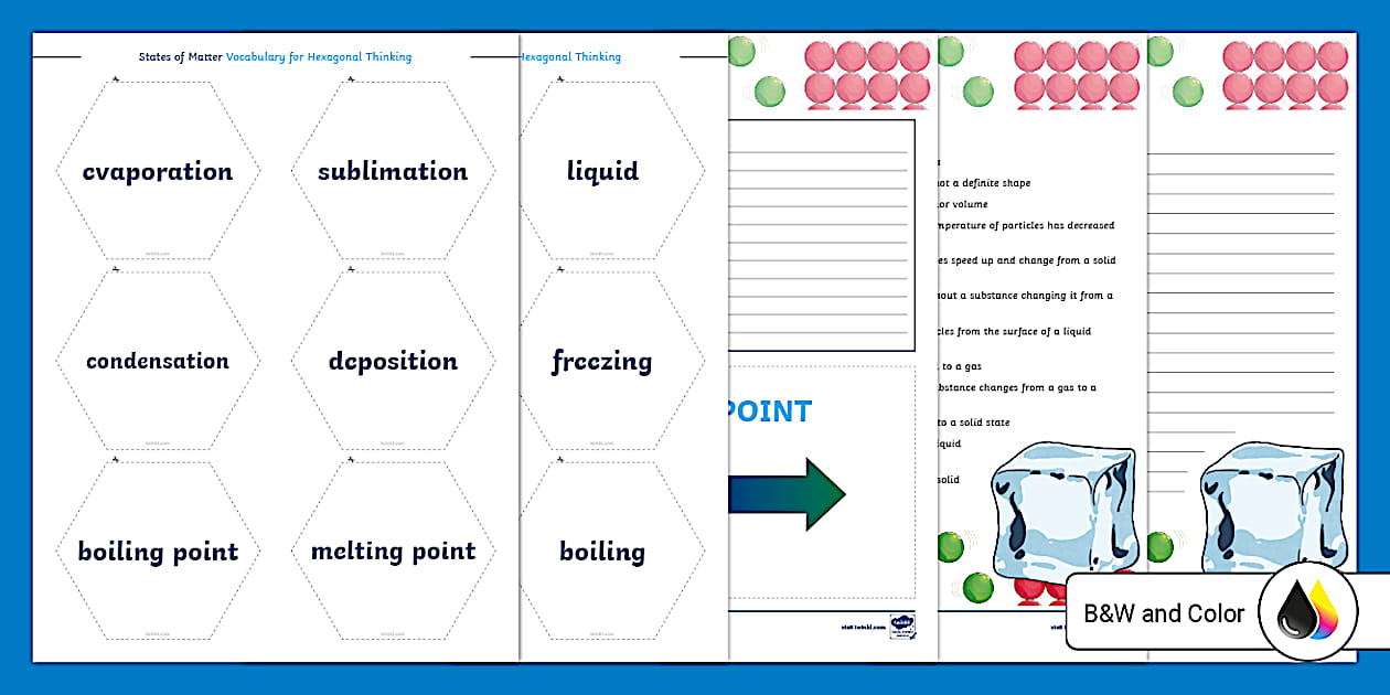 Sixth Grade Science Hexagonal Thinking - States of Matter