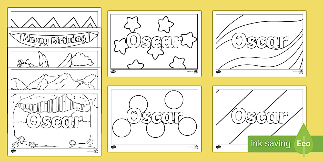 Oscar Name Simple Colouring Activity Sheets | Twinkl | KS1