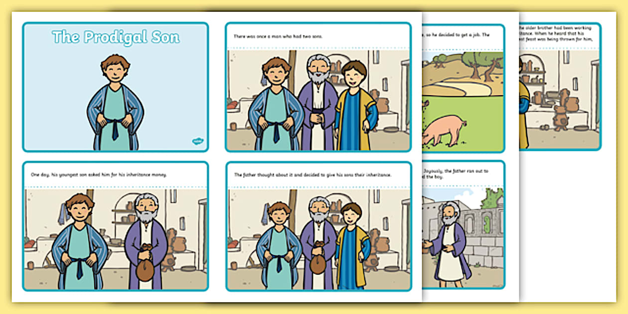 The Prodigal Son Story Sequencing Cards - RE Resource - Twinkl